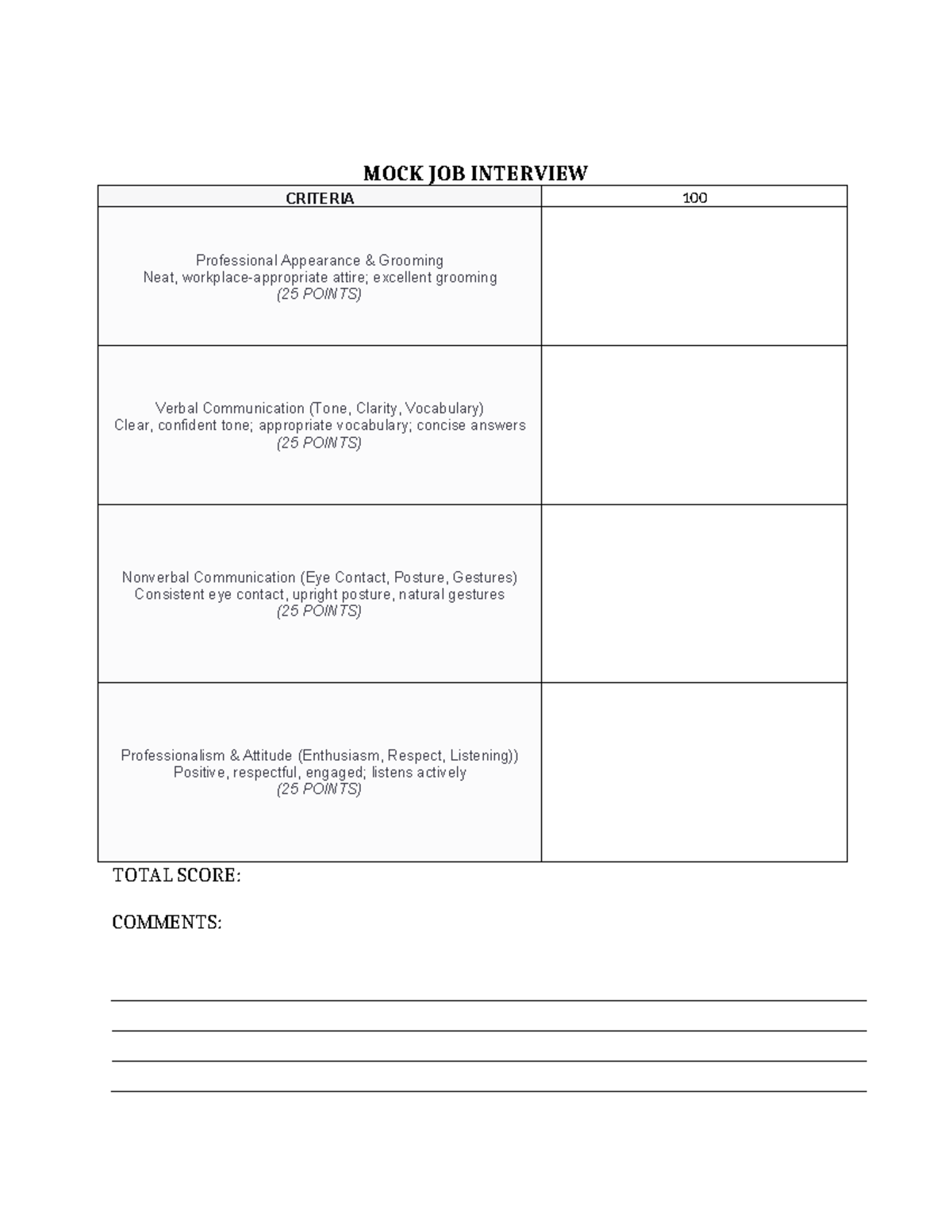 Potfo - Please use this fpr mock interview - MOCK JOB INTERVIEW ...