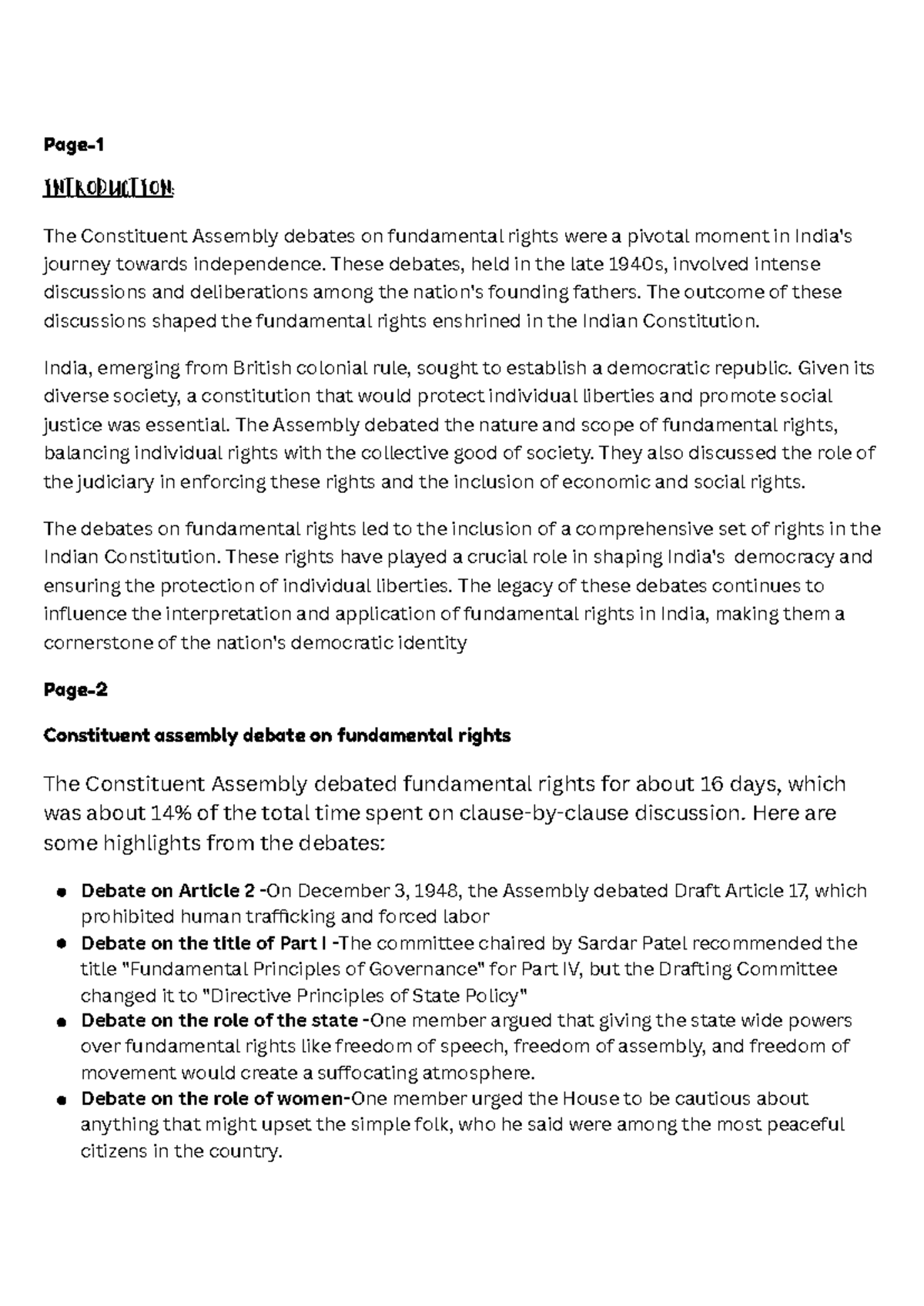 Constituent Assembly Debates on Fundamental Rights: A Critical Analysis ...