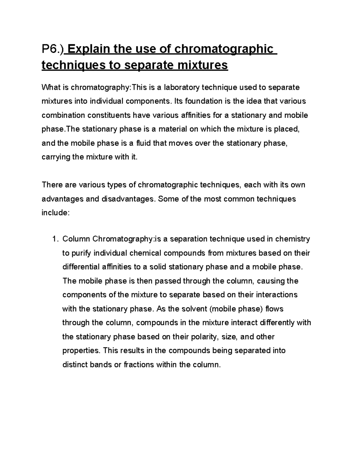 Chromatographic Techniques for Mixture Separation: Overview and Types ...