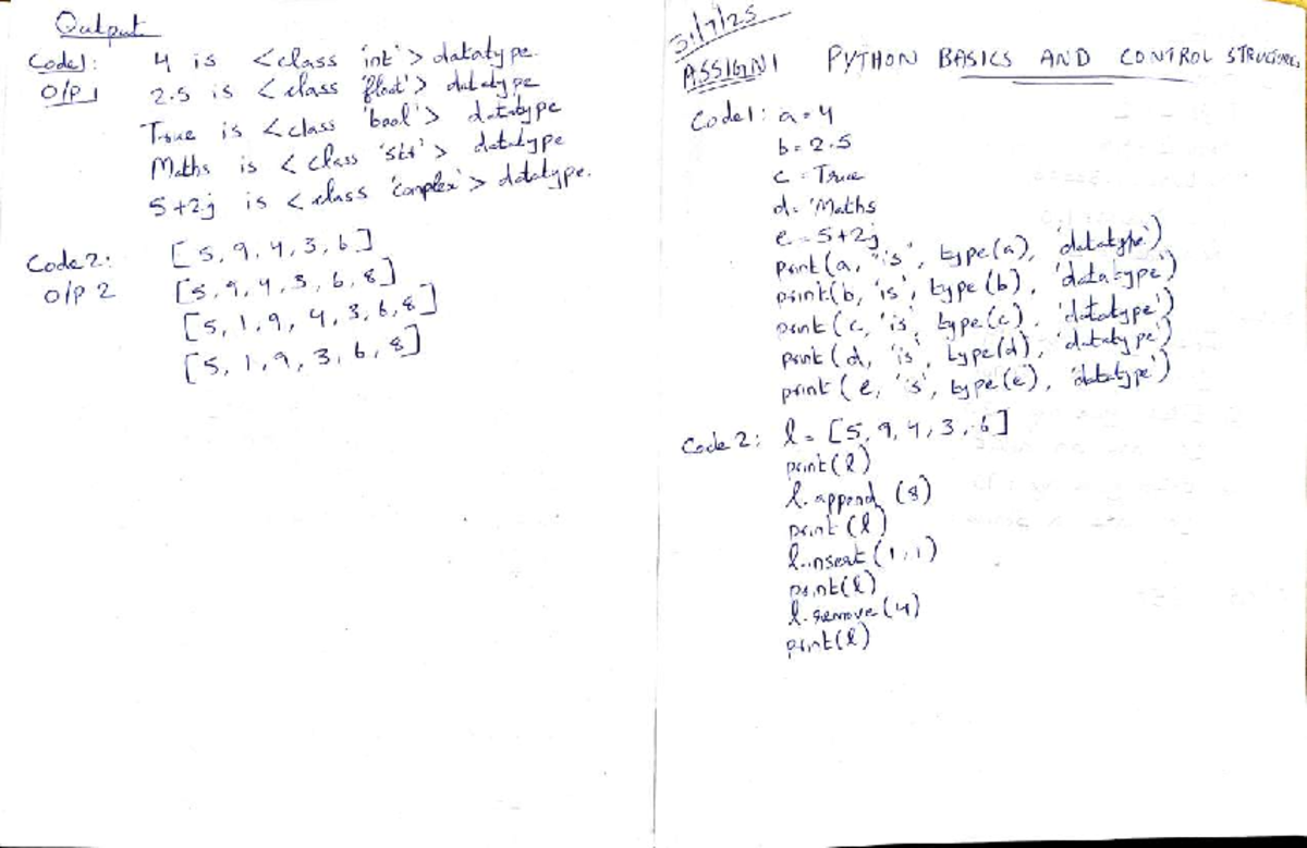 Maths Lab Record - Simplified Notes (Course Code: ole, olp 2) - Studocu
