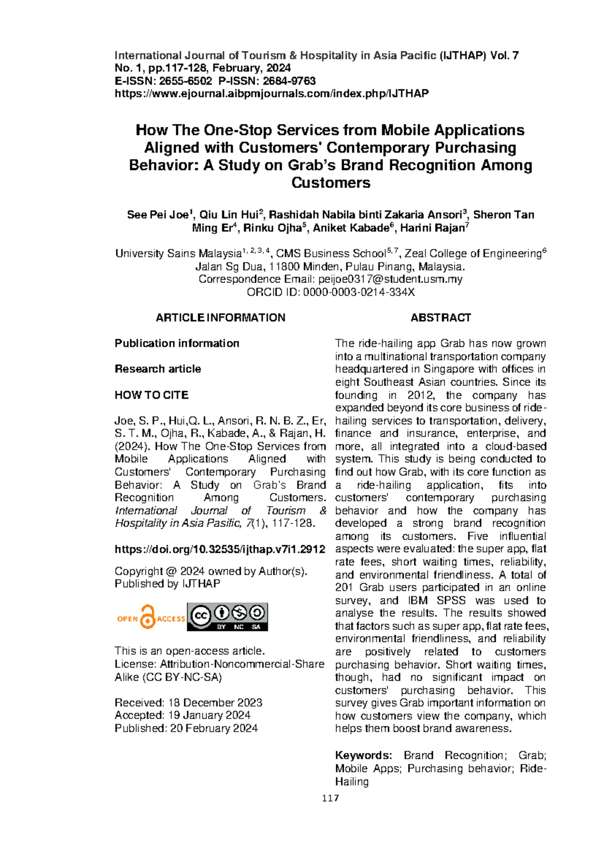 IJTHAP Vol. 7 No. 1 (2024): Mobile Apps & Consumer Behavior Study on ...