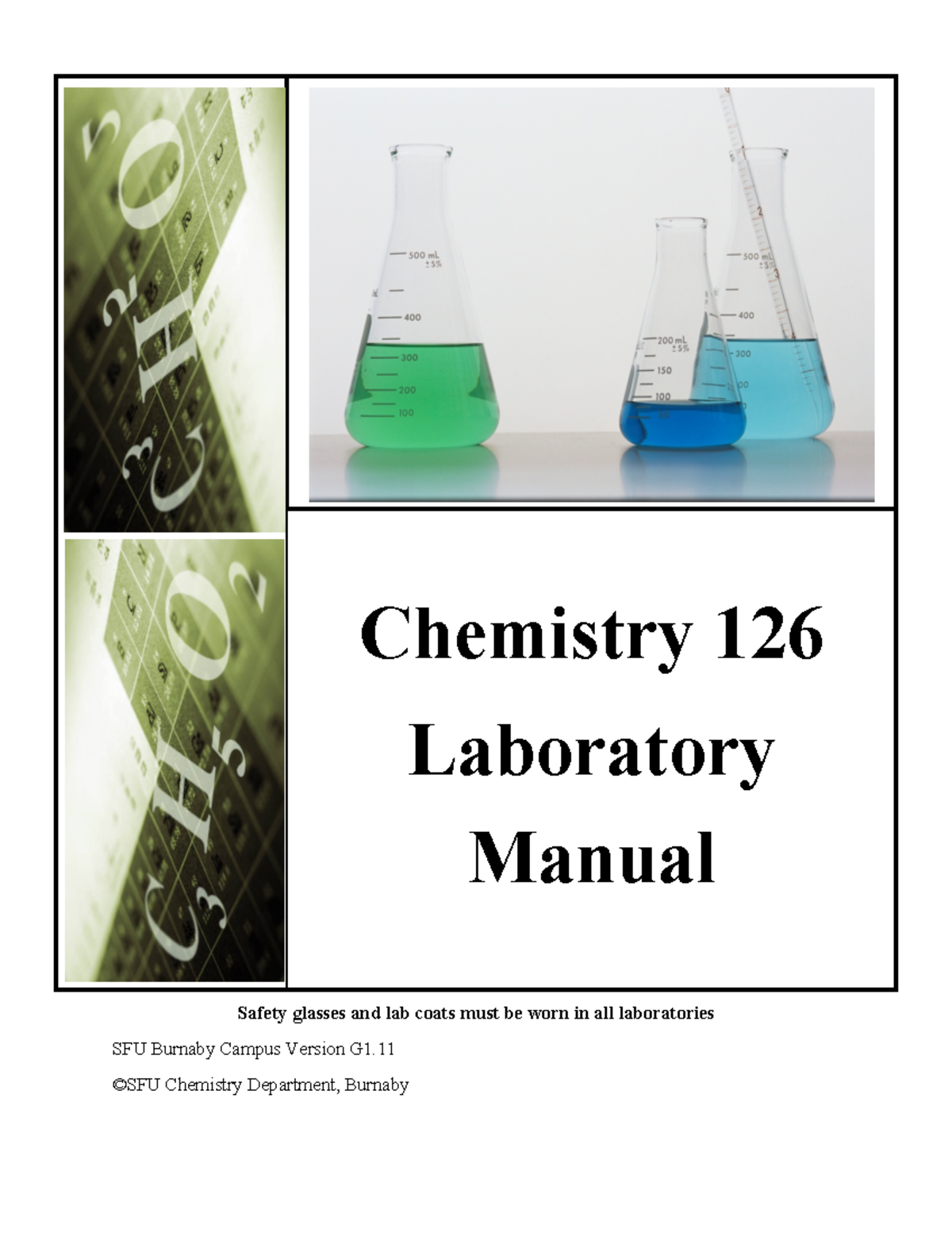 Chem 126 - Laboratory Manual and Safety Procedures Guide - Studocu