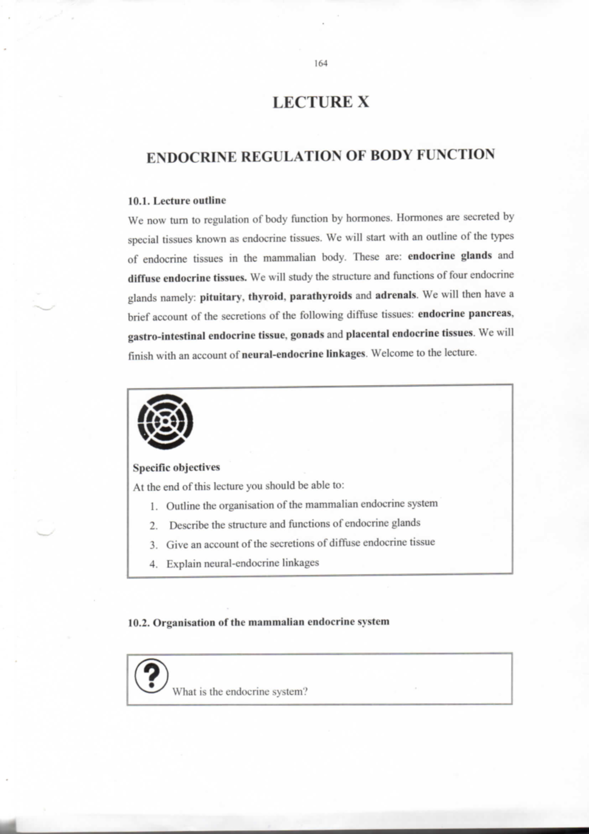 164 LECTURE X: ENDOCRINE REGULATION OF BODY FUNCTION - Studocu