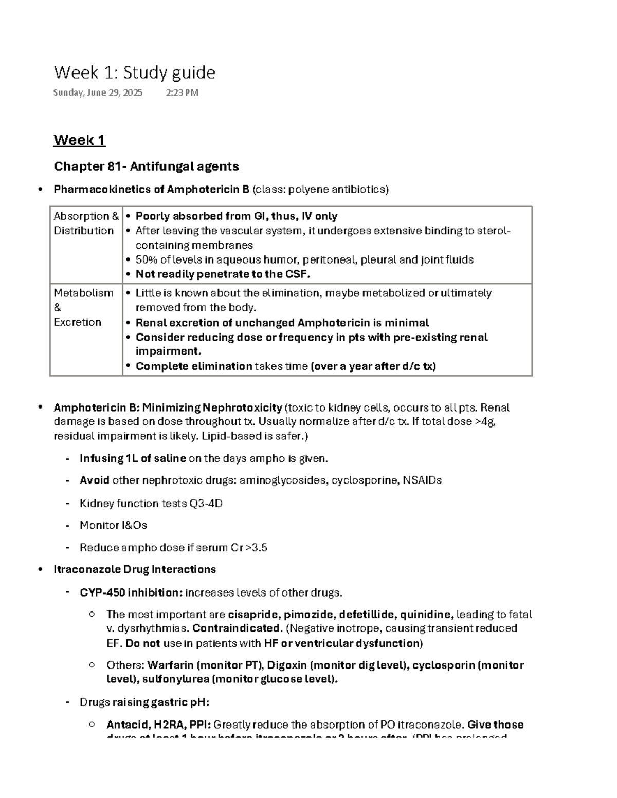 NR566 Week 1 Study Guide: Antifungal and Antiviral Agents Overview ...