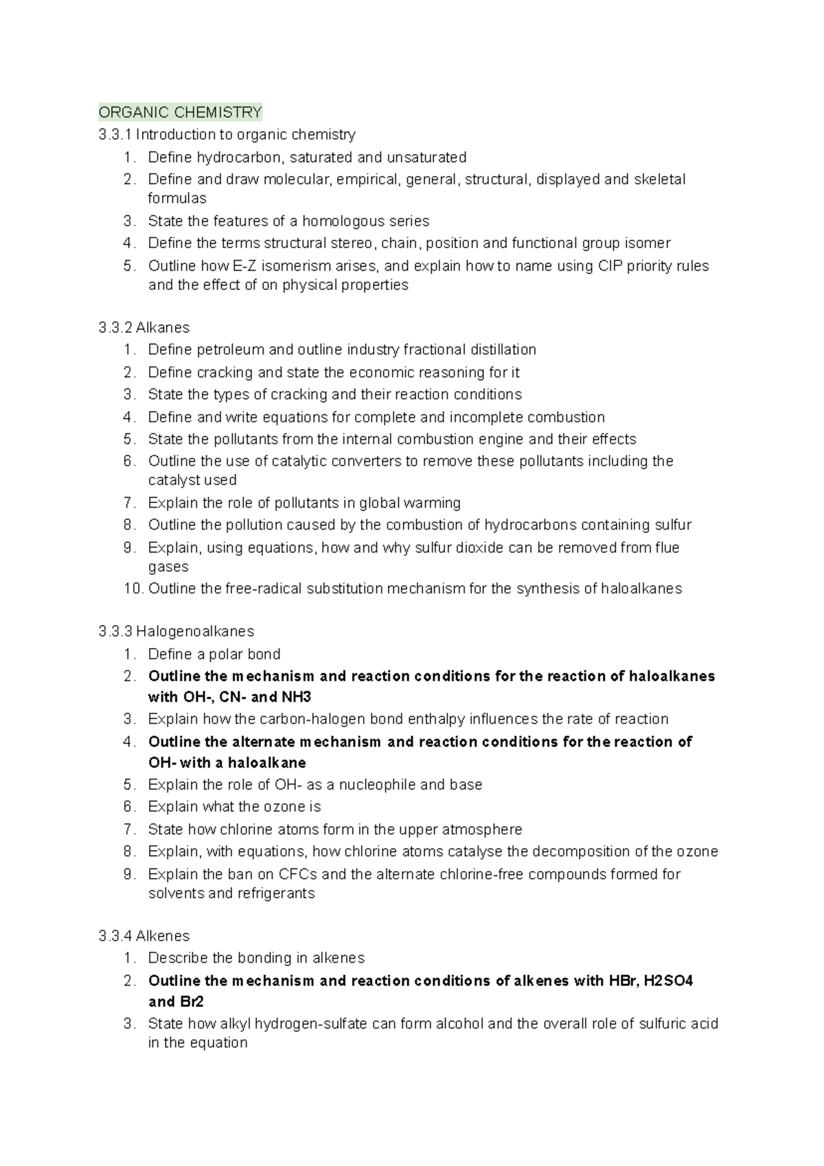 AQA A level Chemistry Revision Checklist - Chemistry Revision Checklist ...