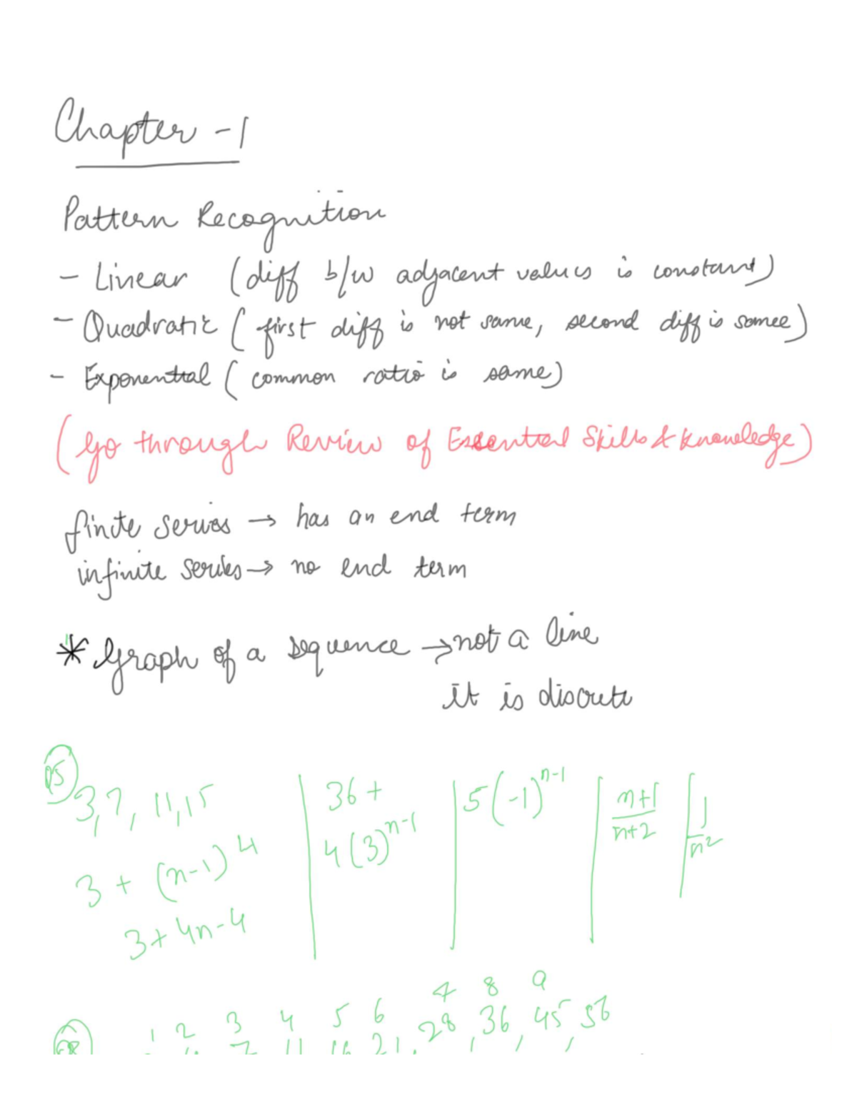 Chapter 1 - Pattern Recognition and Sequences in Mathematics - Studocu