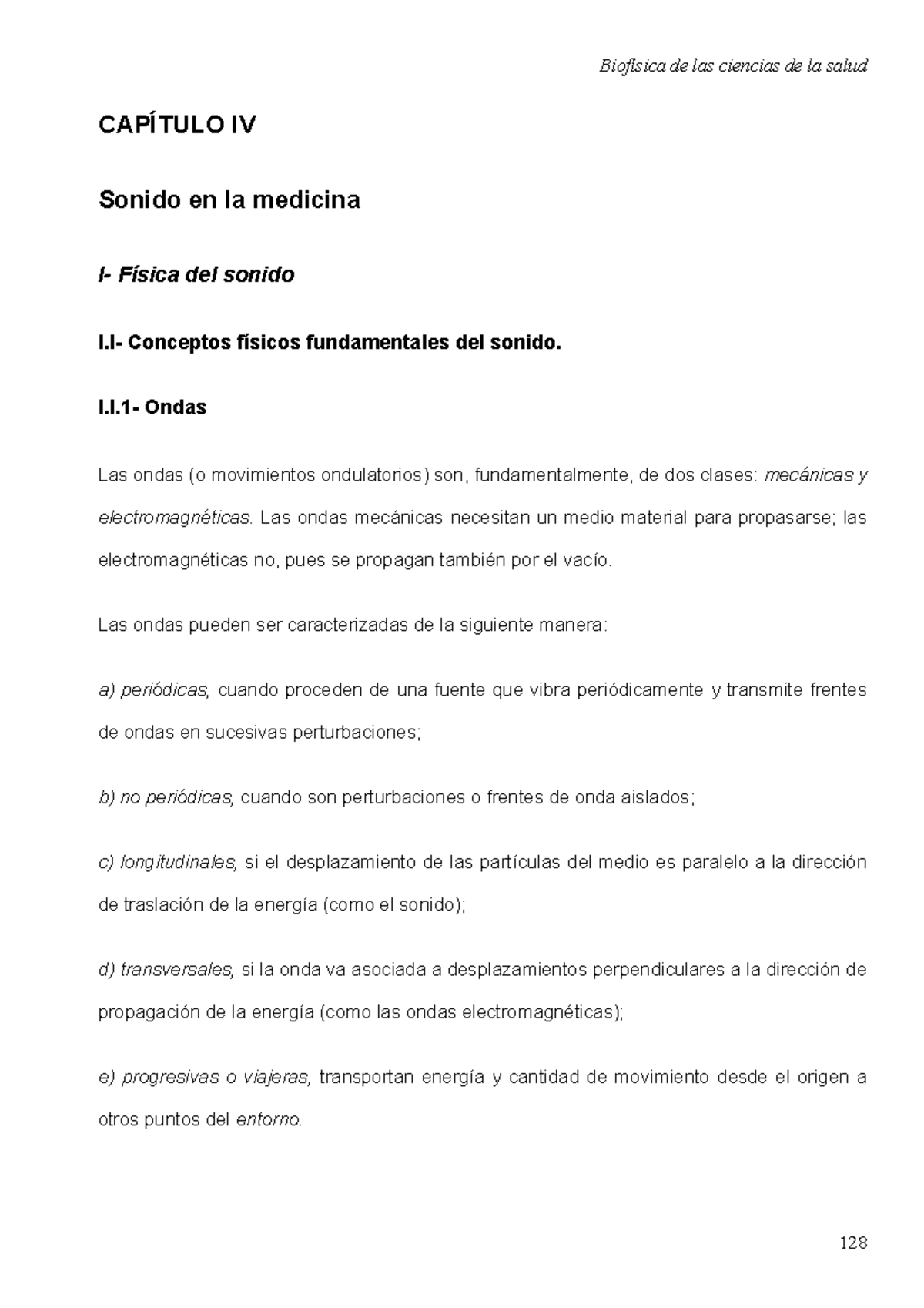 Biofísica de las Ciencias de la Salud: Sonido y Ondas (Capítulo IV ...