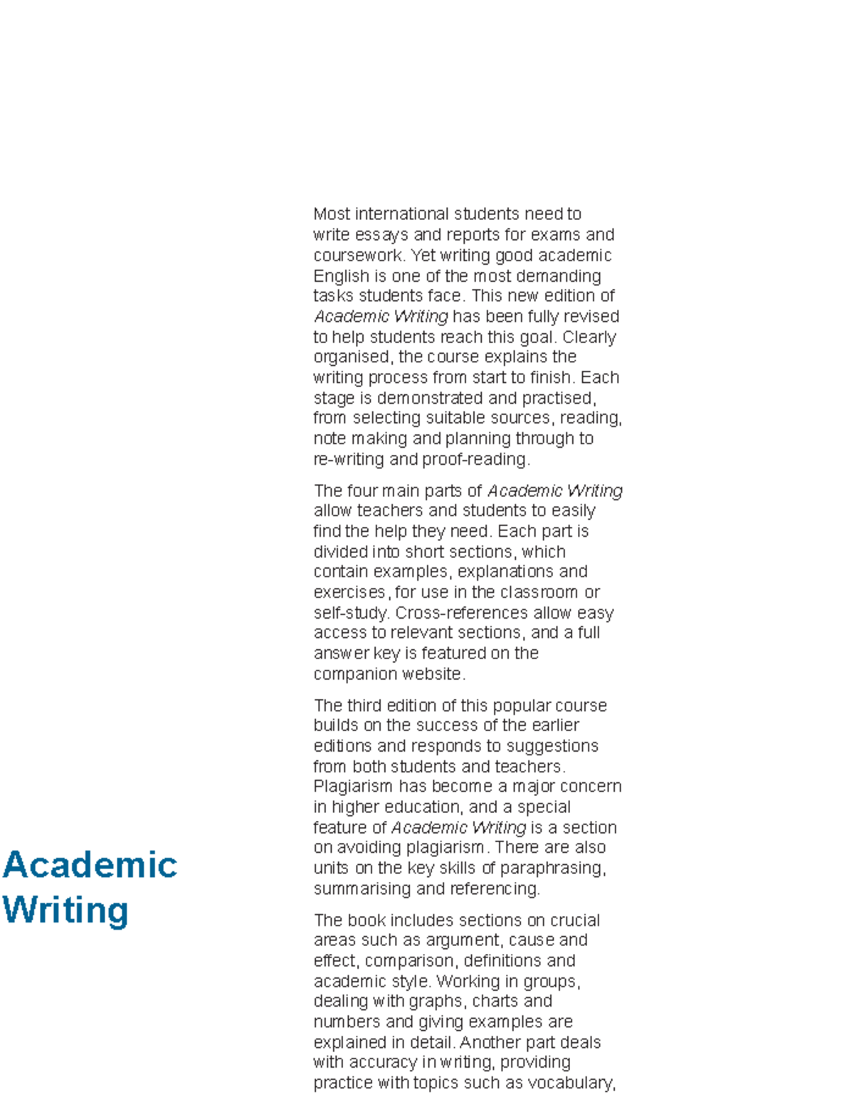 Academic Writing: A Handbook for Int'l Students (3rd Ed.) - Studocu