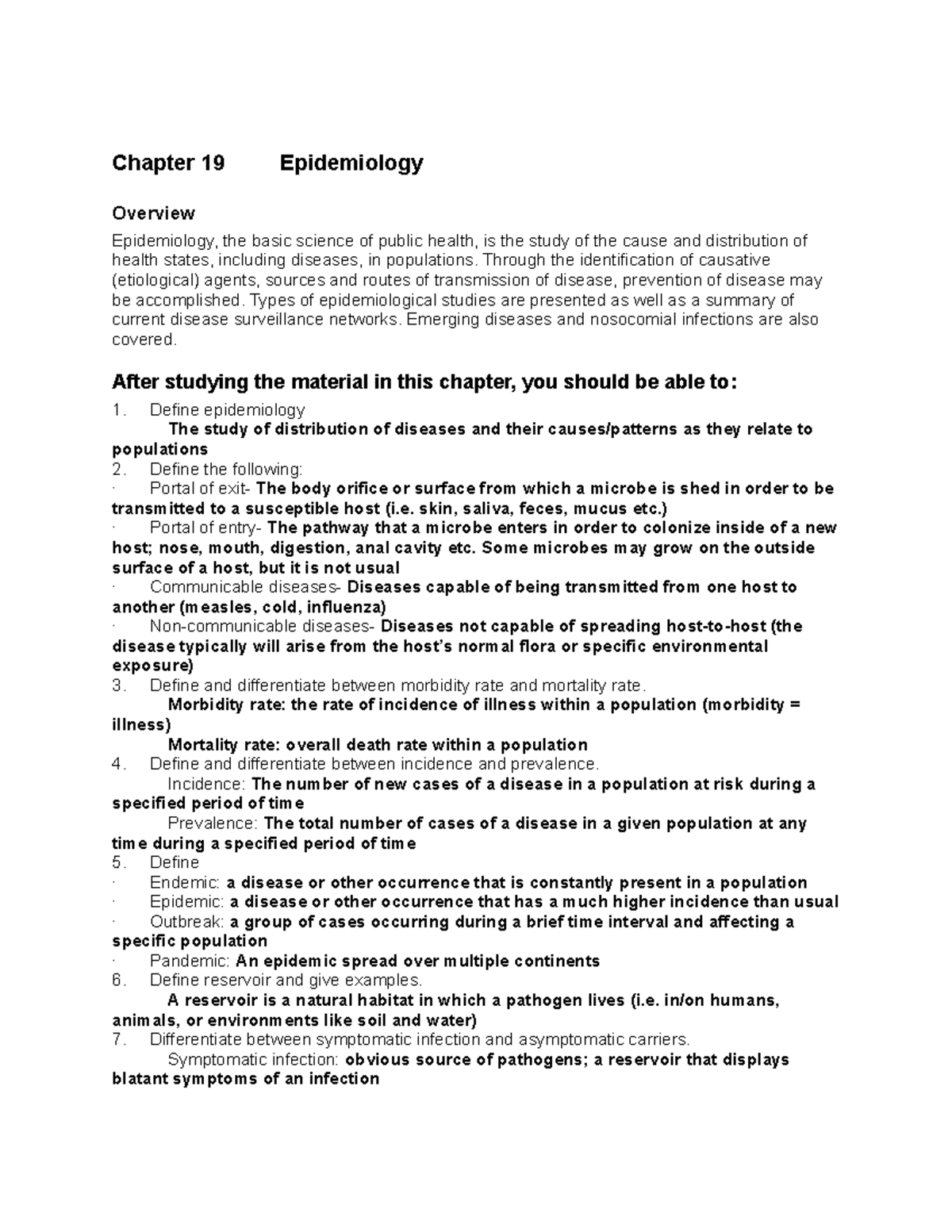 BIO215-Topic 5 - Epidemiology Study Guide and Key Concepts - Studocu