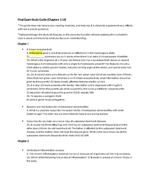 Adv Patho Exam Study Guide Ch 9 & 10 - Adv Patho Exam Study Guide Ch 9 ...