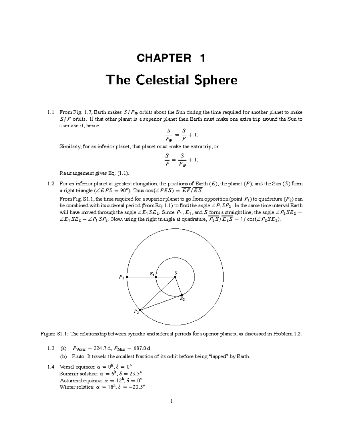Solutions Manual for An Introduction to Modern Astrophysics - Chapter 1 ...