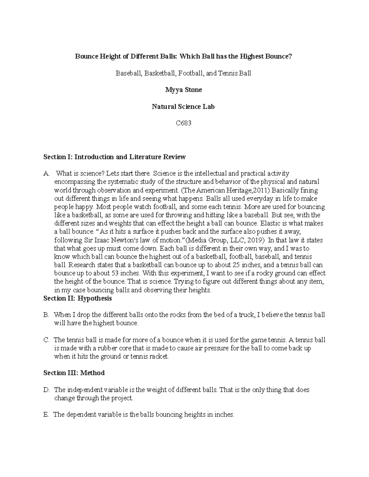 Natural Science Lab Task 1: Exploring Bounce Heights of Different Balls ...