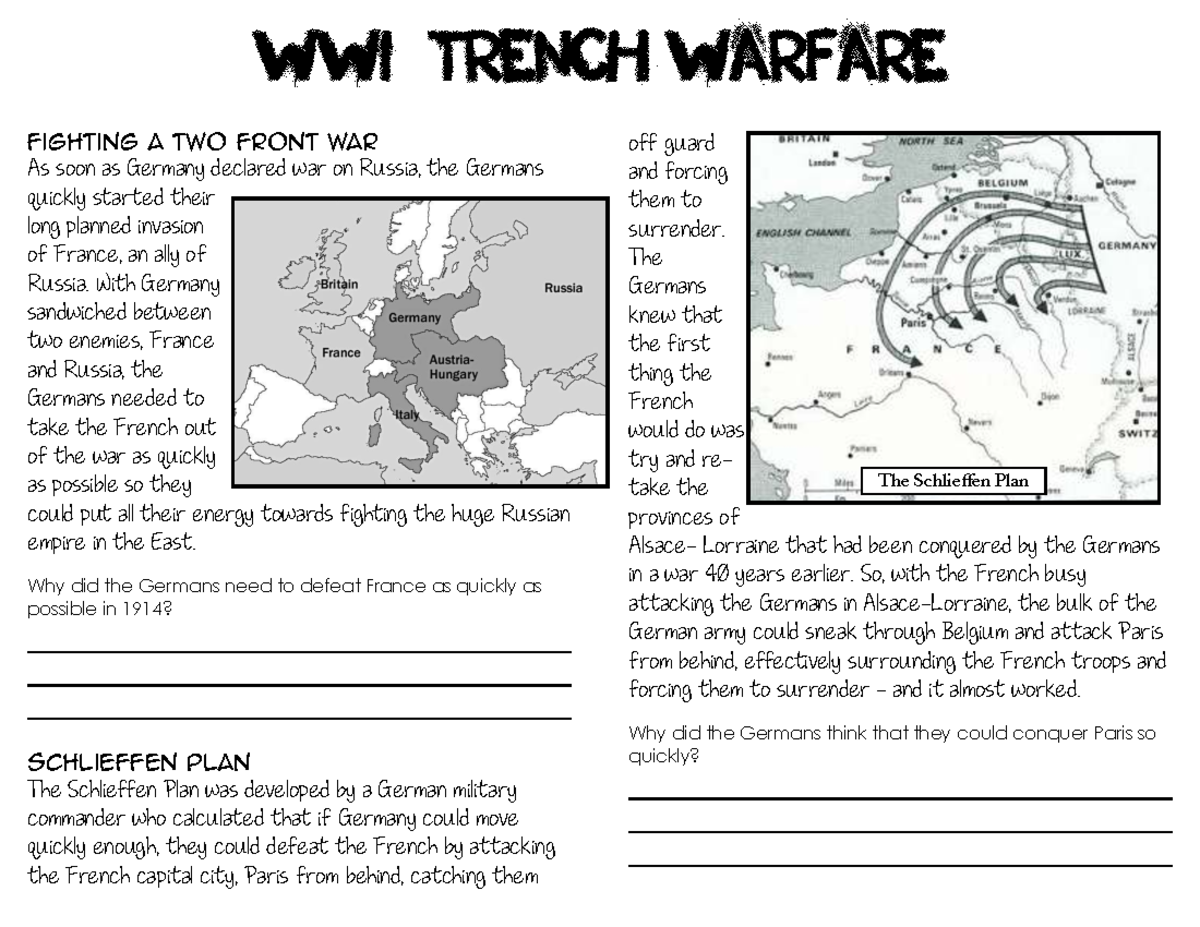 Brandon Aguirremithani - Trench Warfare Reading - WWI Trench Warfare ...