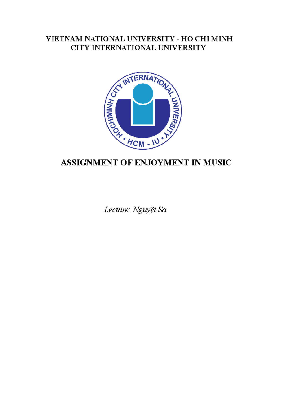 VNU-HCM IU Music Assignment: Enjoyment in Symphony Concerts - Studocu