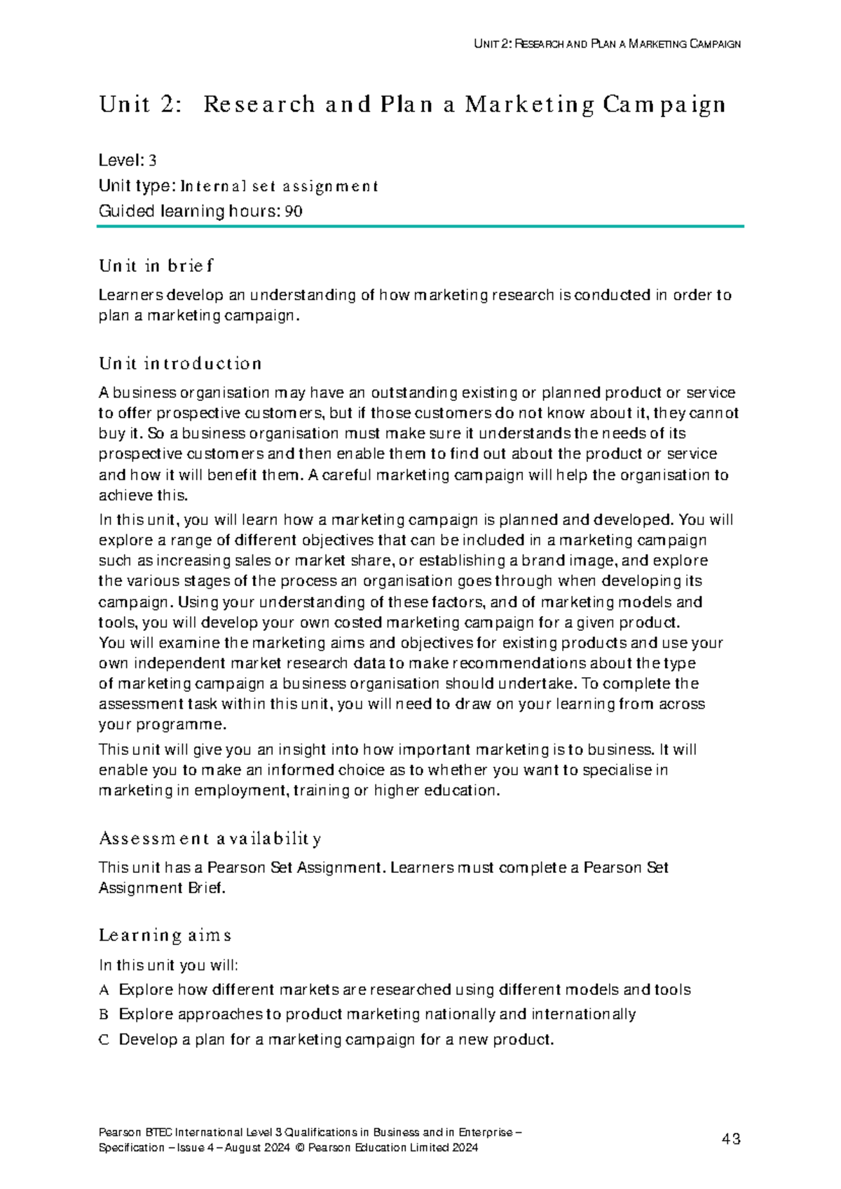 UNIT 2: Marketing Campaign Research & Planning - Level 3 Assignment ...