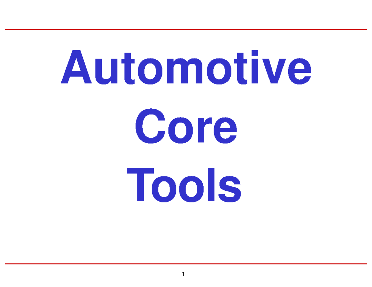 Automotive Core Tools: APQP, FMEA, SPC, and MSA Overview - Studocu