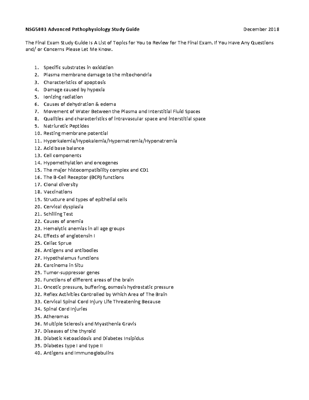 NSG6021 Final Exam Study Guide: Key Topics and Concepts - Studocu