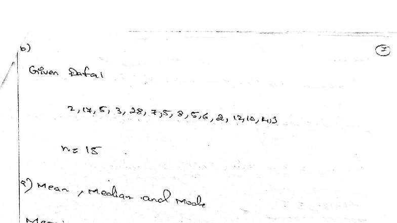 Statistics Analysis: Mean, Median, Mode & Regression (Course Code: N b ...