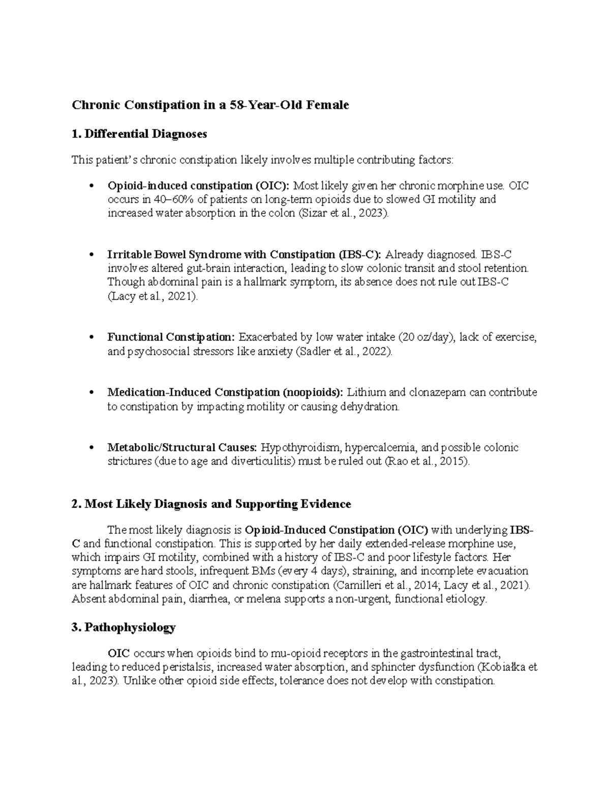 Chronic Opioid-Induced Constipation: Differential Diagnosis ...