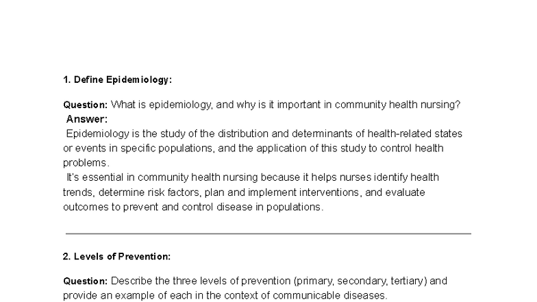 Epidemiology & Communicable Diseases: Week 2 Study Notes - Studocu
