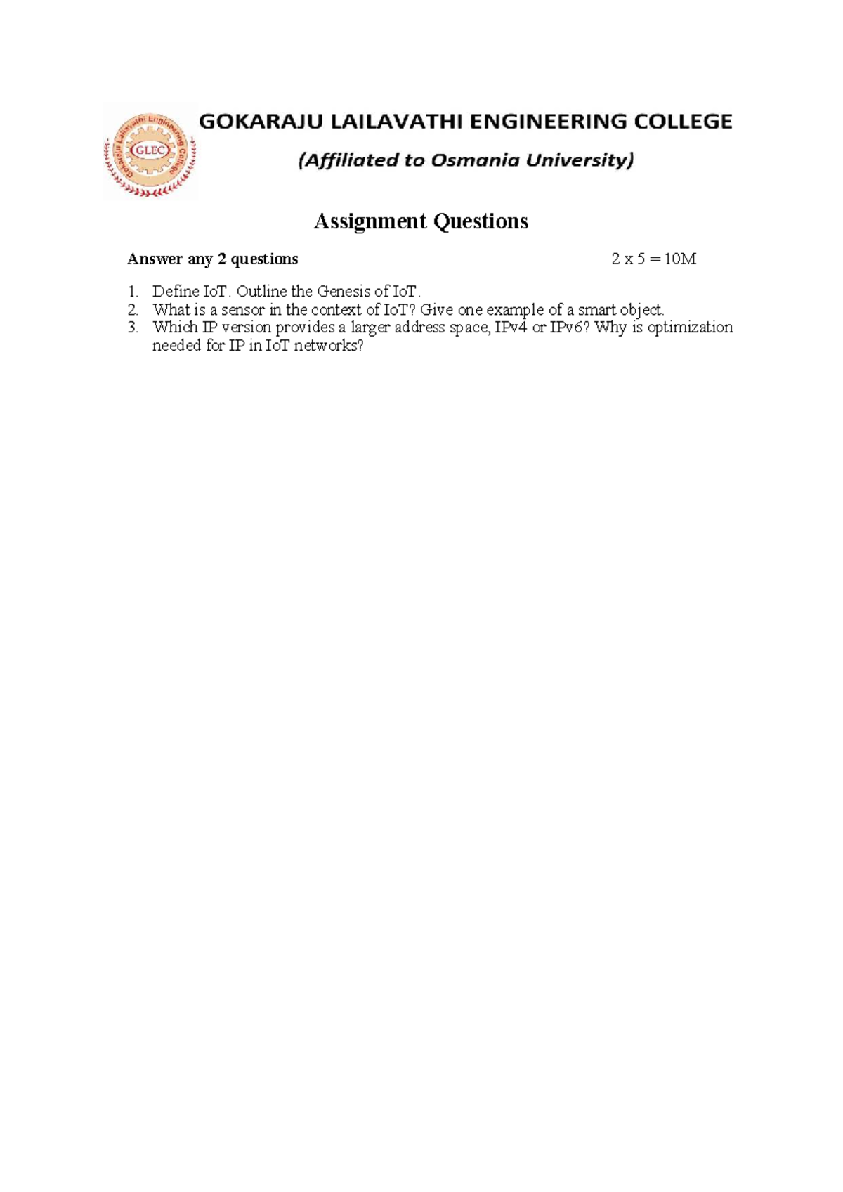 Assignment Questions - jdnfkjj jfvj - Information technology ...