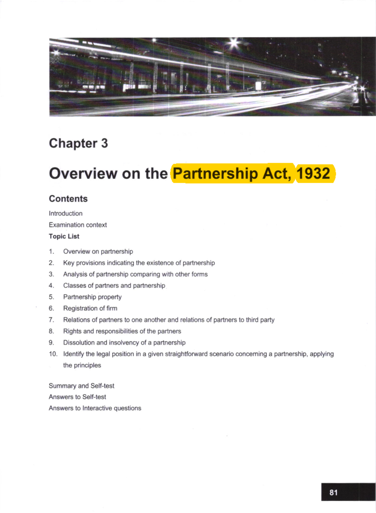Chapter 3: Overview of the Partnership Act, 1932 - Key Provisions and ...