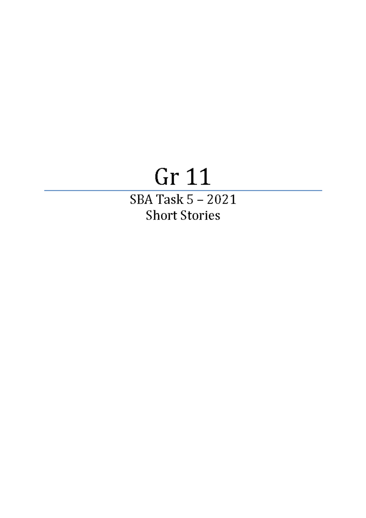 Task 5 Grade 11 Literature Assignment: Swimming Partners Analysis - Studocu