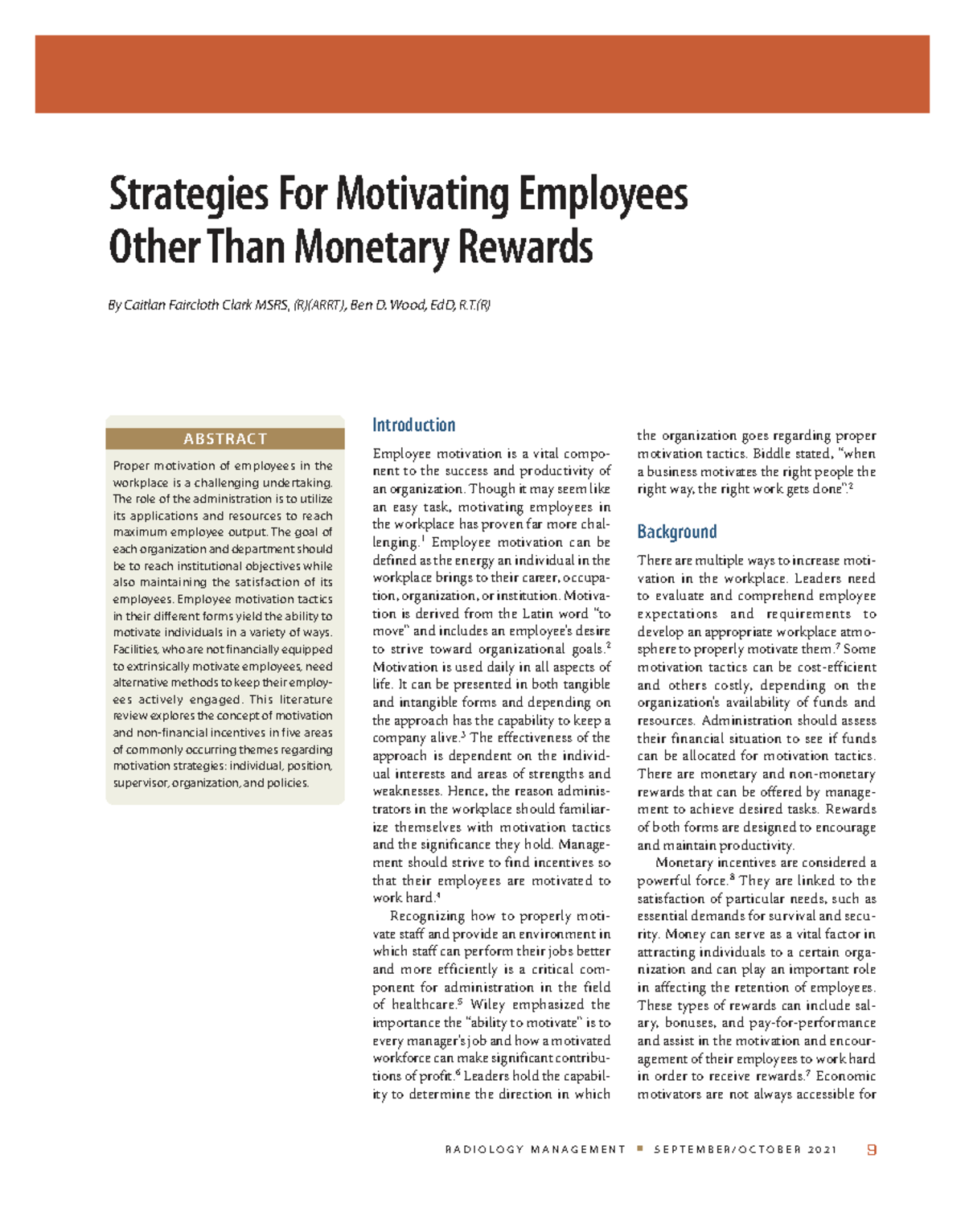 Strategies for Employee Motivation Beyond Monetary Rewards in ...