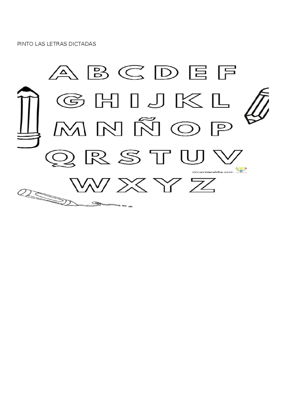 Act Pintar Letras: Colorea el Abecedario ABCDEF GHIJKL MNNOP QRSTUV ...