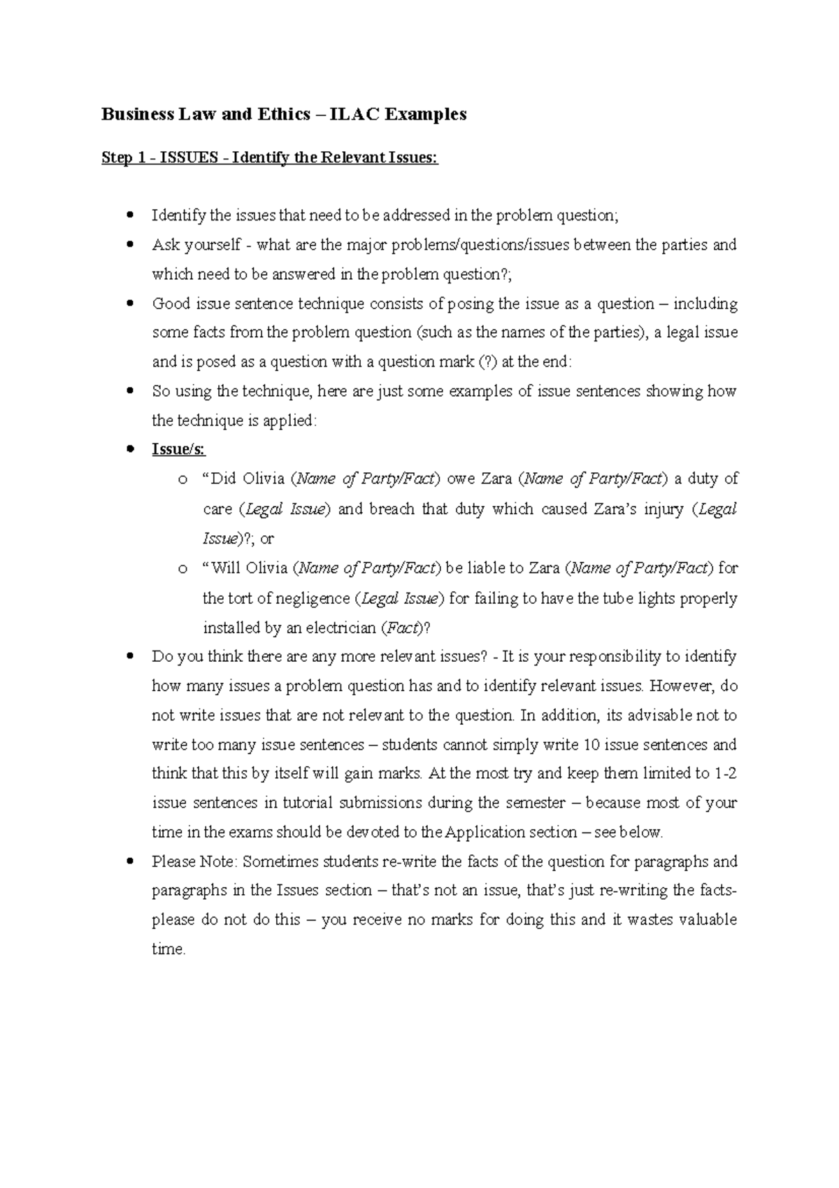 Sample/practice exam 2020, questions and answers - Business Law and ...