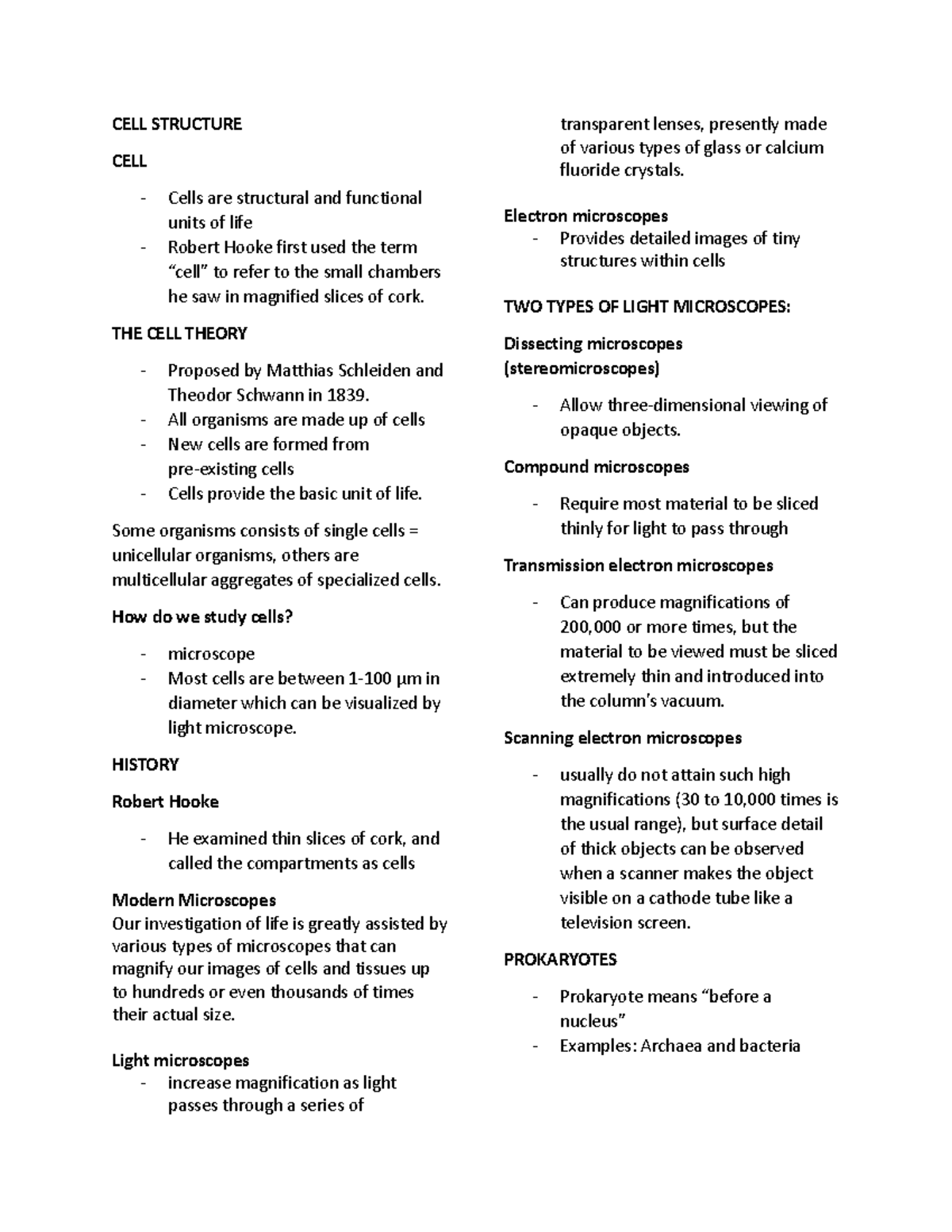 CELL STRUCTURE: Understanding Cells and Their Components (BIO 101 ...