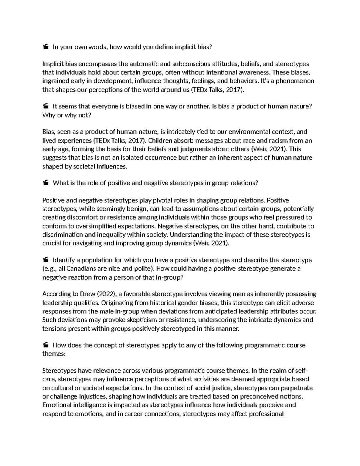 PSY 355 Discussion 3 - In your own words, how would you define implicit ...