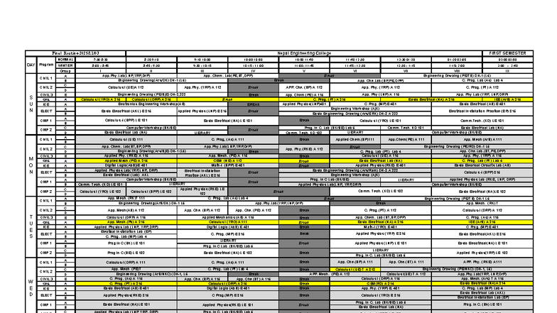 Nepal Engineering College 1st Year Final Routine (Winter) - Studocu