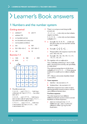 Maths Progress International 11–14 Year 7 Pearson Workbook Answer - Unit 1 Analysing and ...