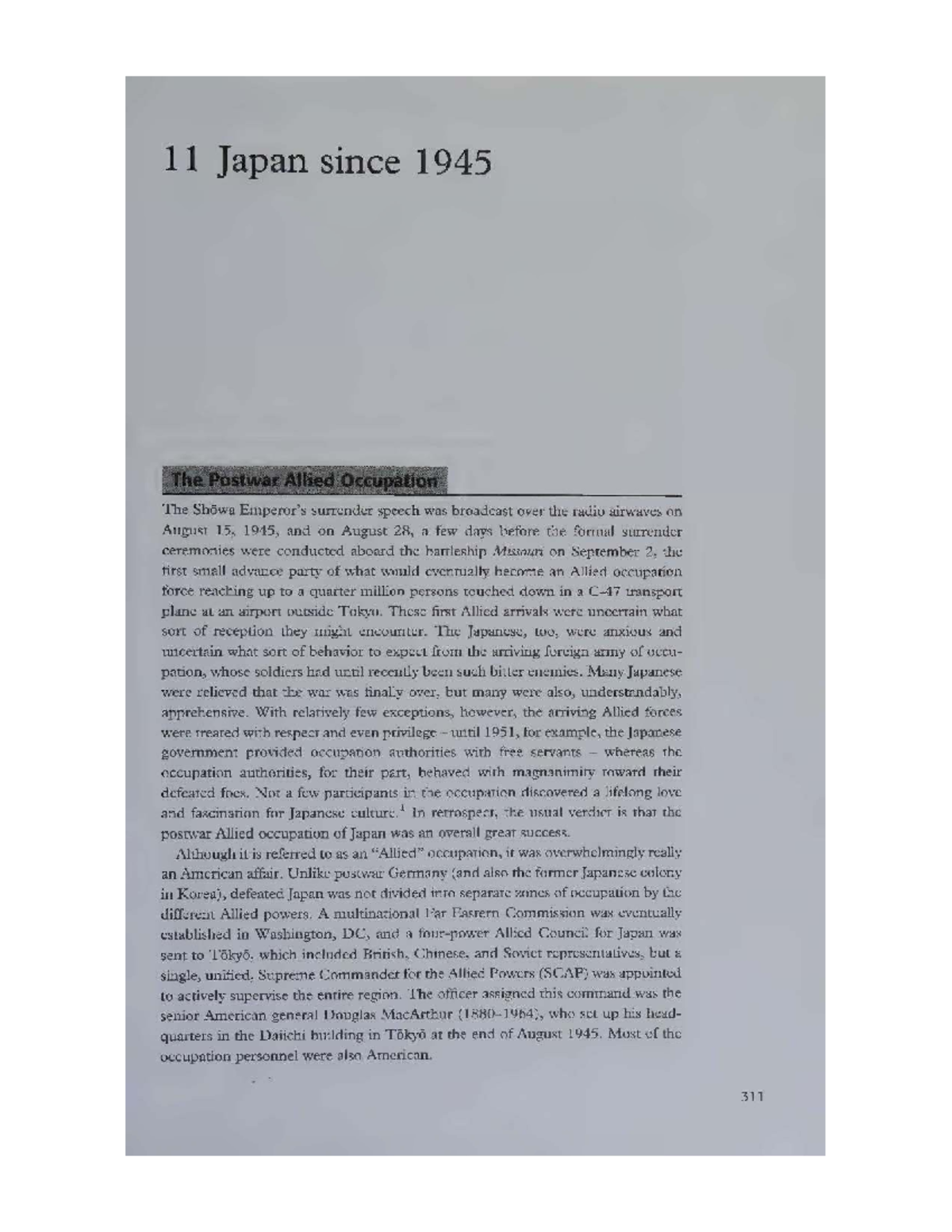 A History of East Asia: Japan Since 1945 - Postwar Occupation Insights ...