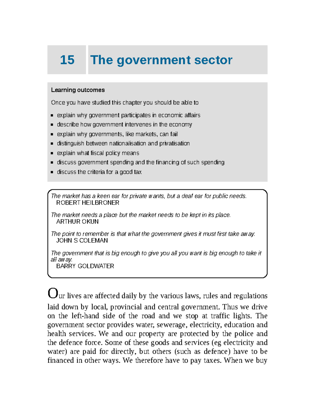 Economics 15: The Role of Government in Economic Affairs - Studocu
