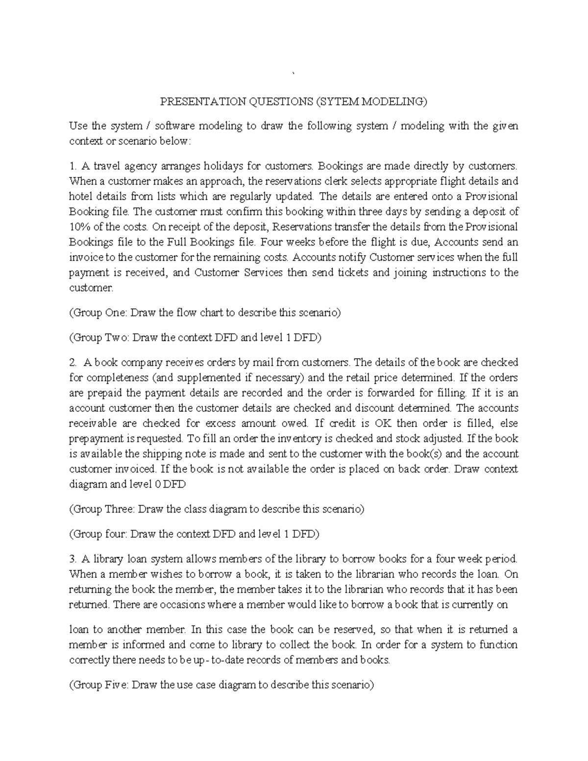 System Modeling Presentation Questions (SYS 101) - Studocu