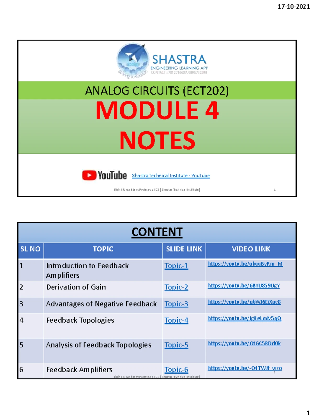 Analog Circuits - ANALOG CIRCUITS LECTURE NOTES B (II YEAR – II SEM ...