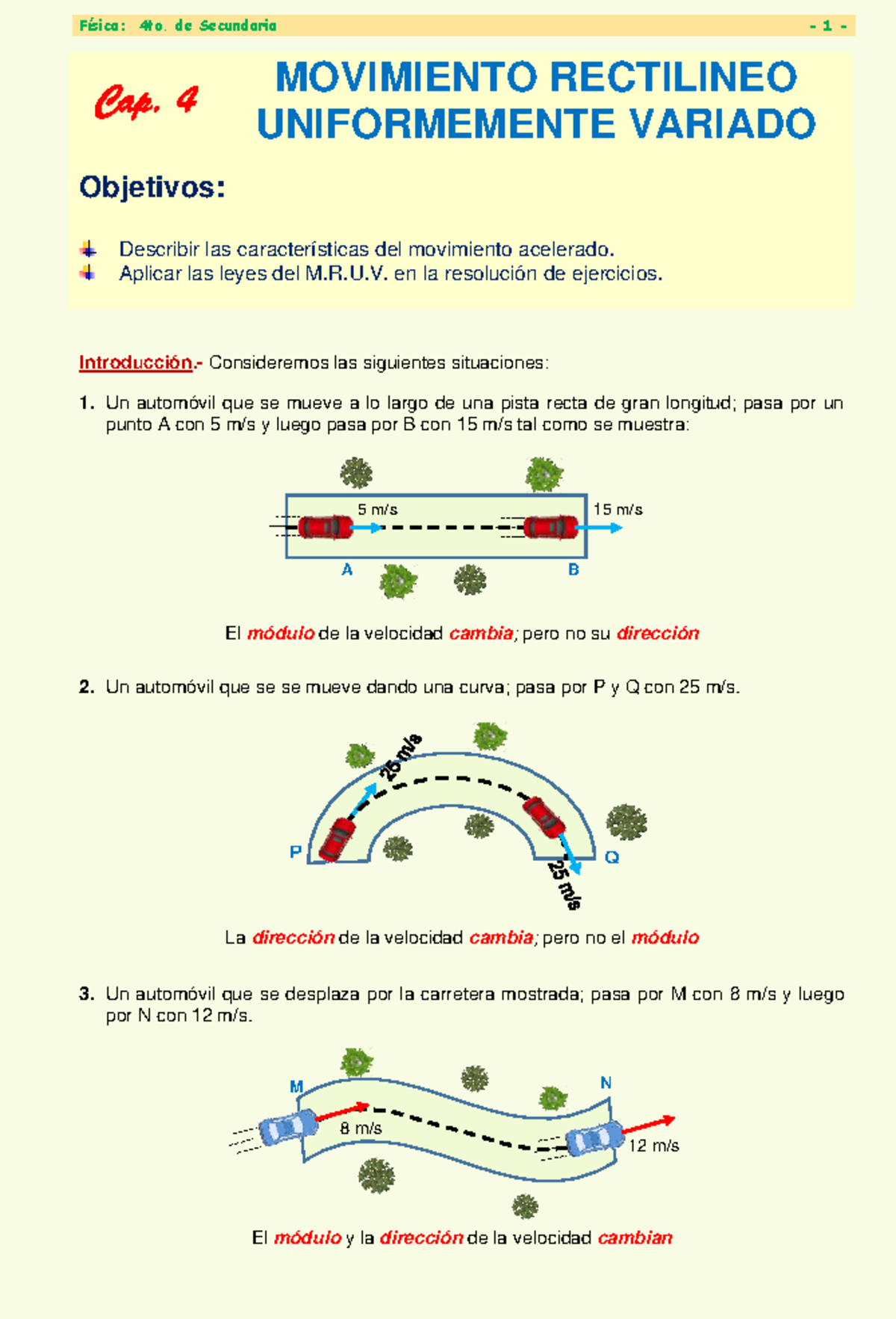 M.R.U.V. de Lab: Movimiento Rectilíneo Uniformemente Variado - 4to Sec ...
