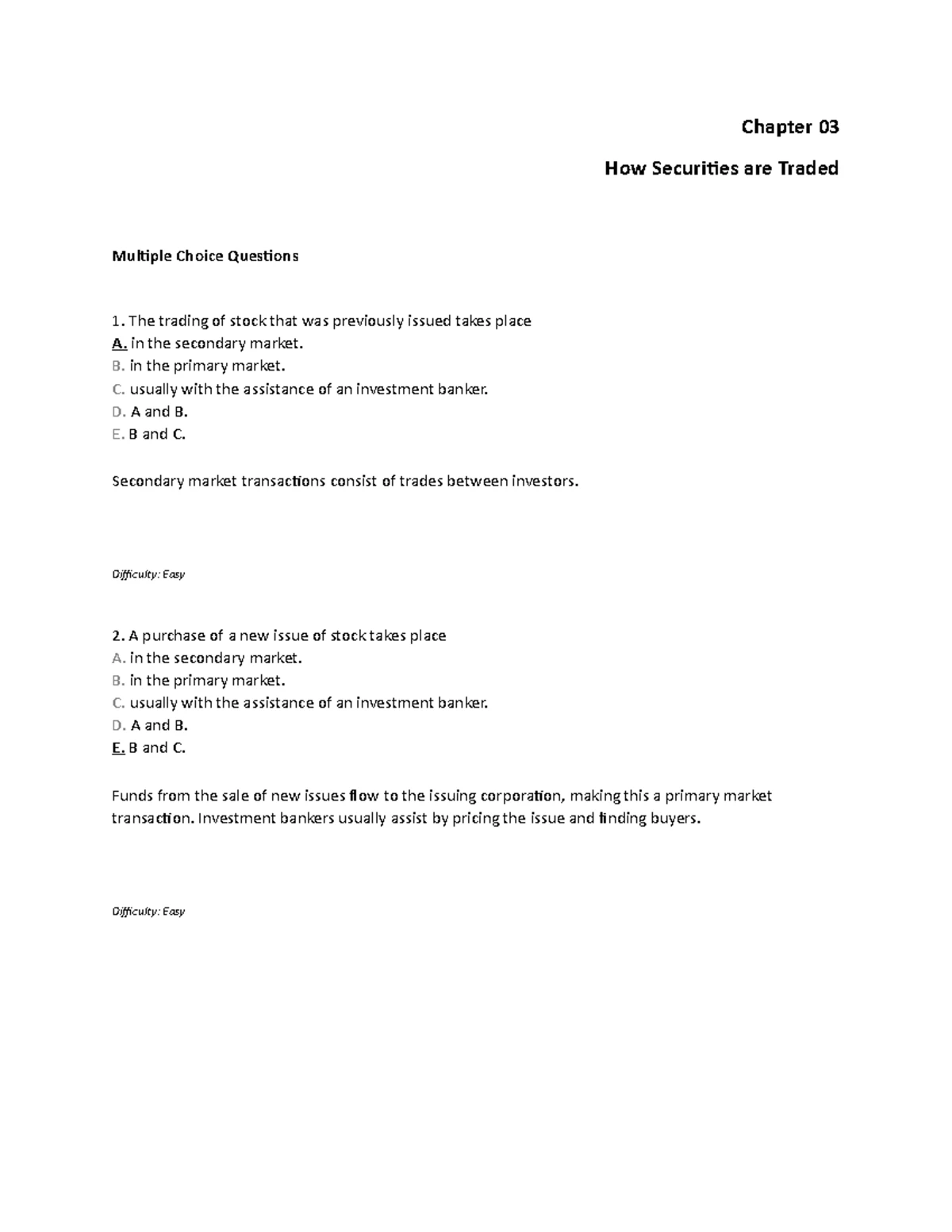 K Test bank CHapter 9 The Capital Asset Priciing Model - Chapter 09 ...