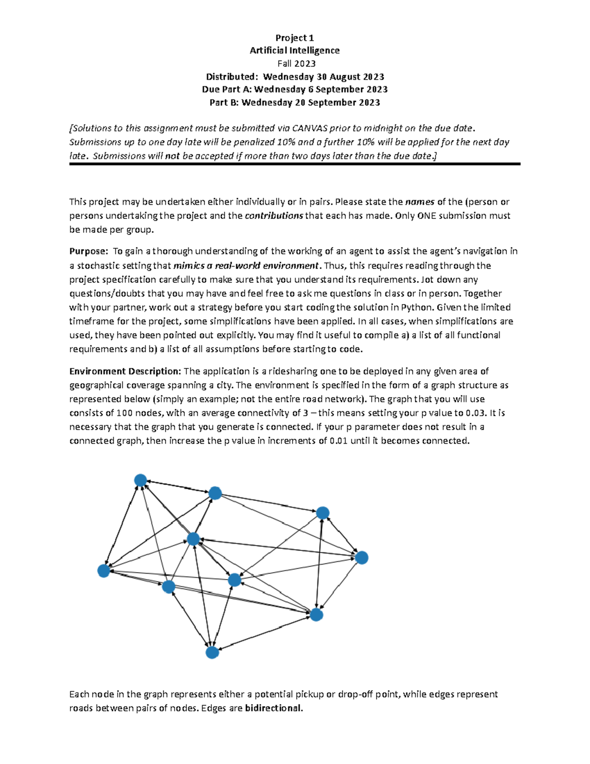 Project 1 Fall2023 - Assignment - Project 1 Artificial Intelligence ...