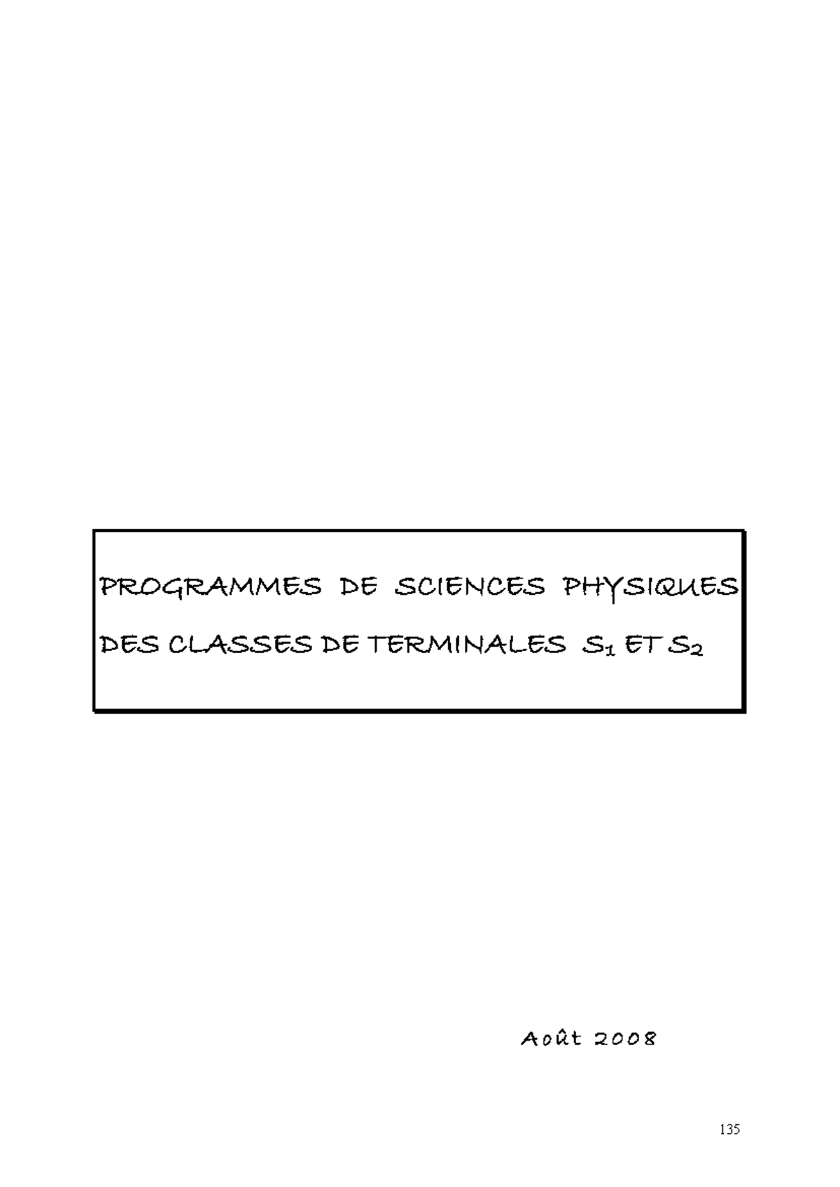 Programme de Physique Terminale S1 S2 - Chapitres et Compétences - Studocu