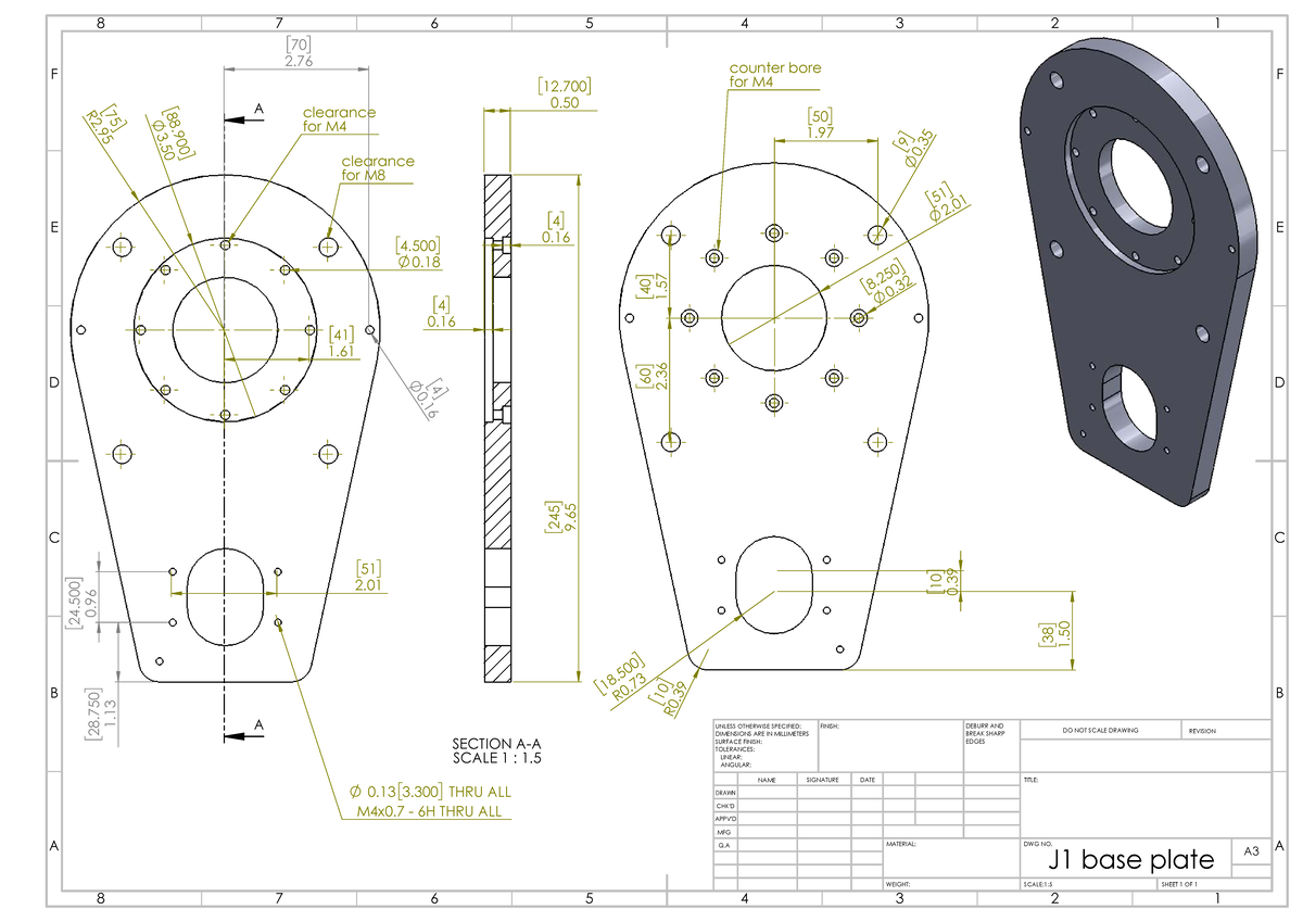 J1 Base Plate Specifications and Clearance Details - Studocu