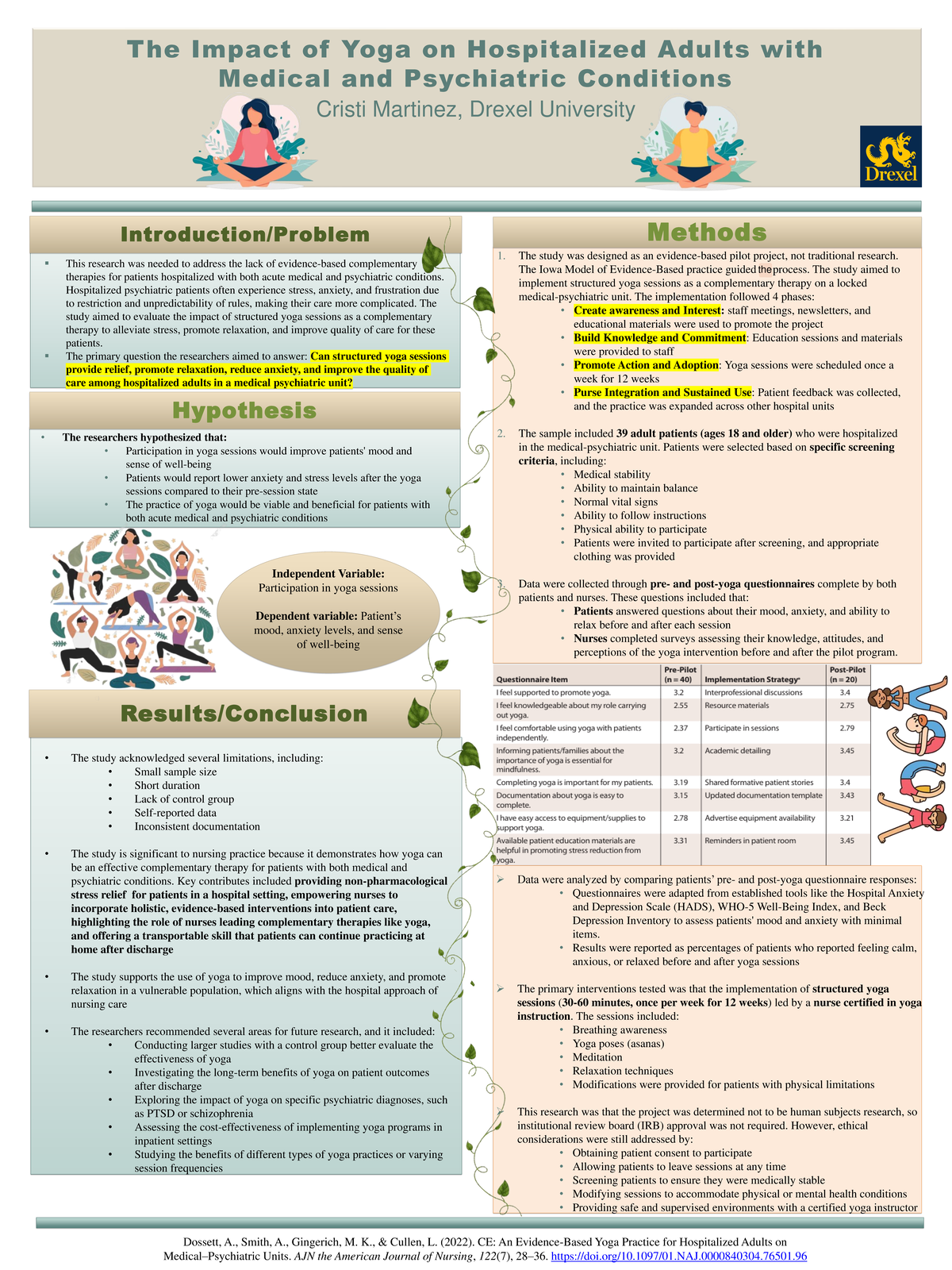 Quantitative Research Poster - The Impact of Yoga on Hospitalized ...