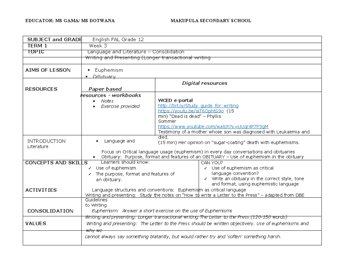 Unprepared topics 2023 - MAKUPULA SECONDARY SCHOOL ENGLISH FIRST ...