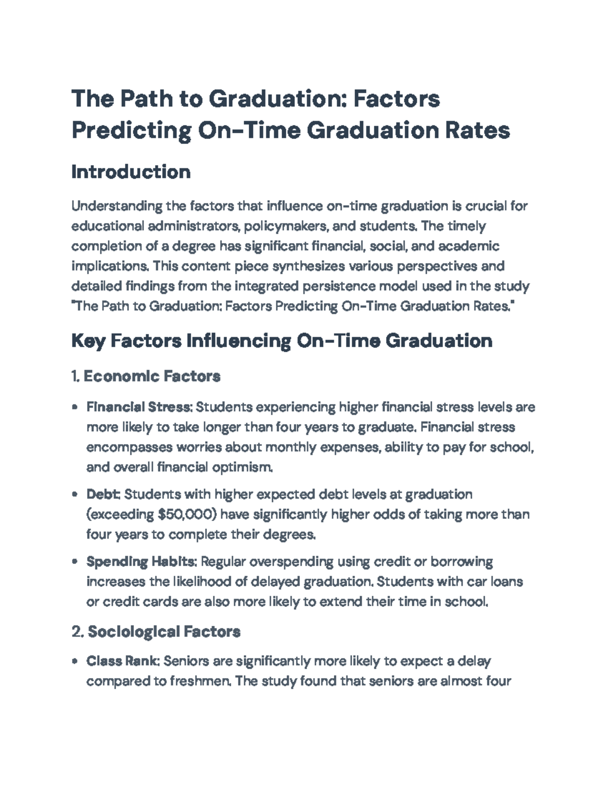 Factors Influencing On-Time Graduation Rates: Key Insights & Analysis ...