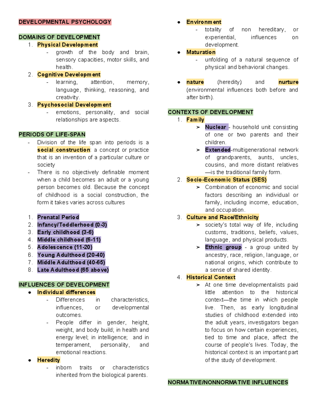 DEV- Psych - Comprehensive Reviewer for Developmental Psychology - Studocu