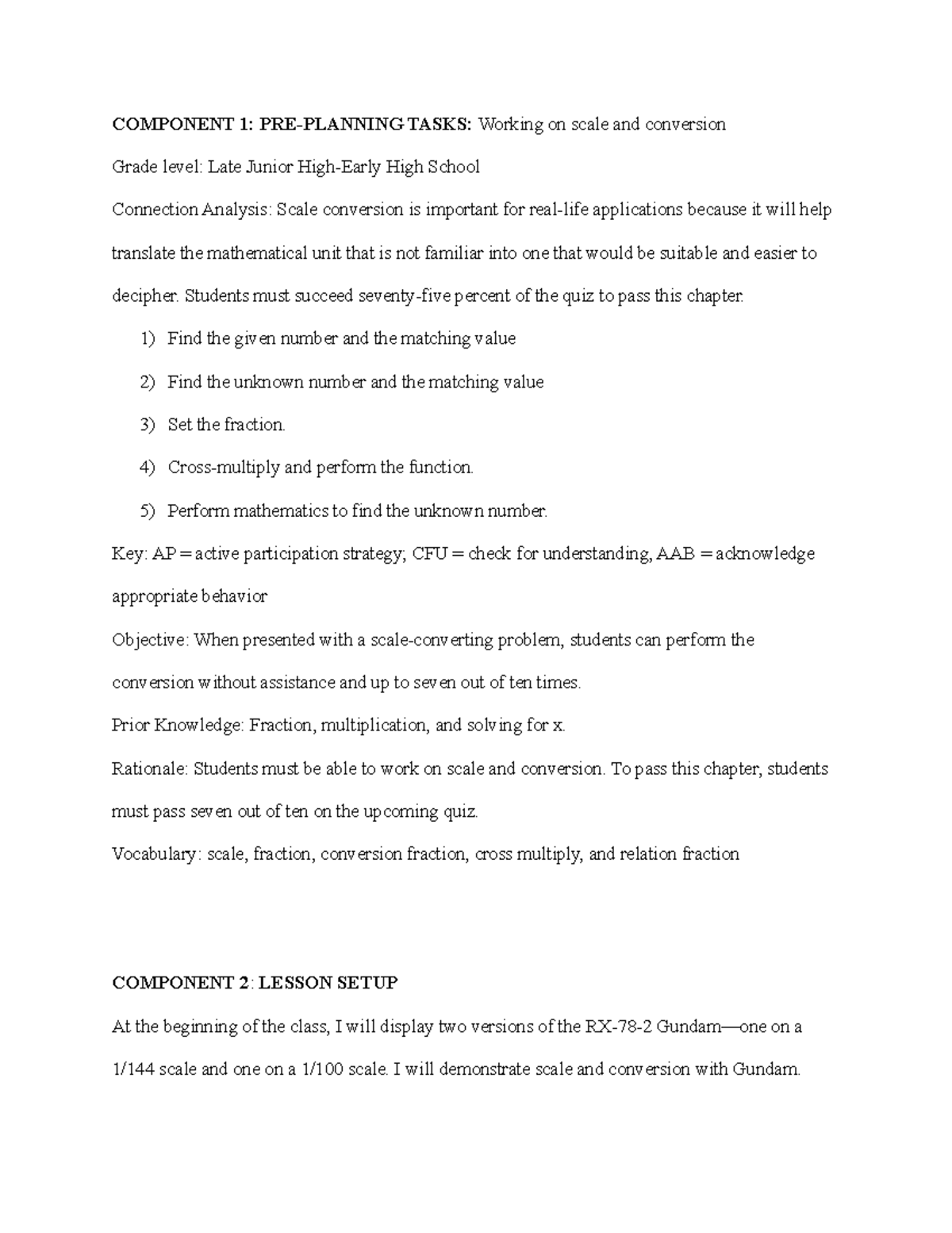 Lesson Plan: Scale and Conversion for Late Junior High-Early High ...