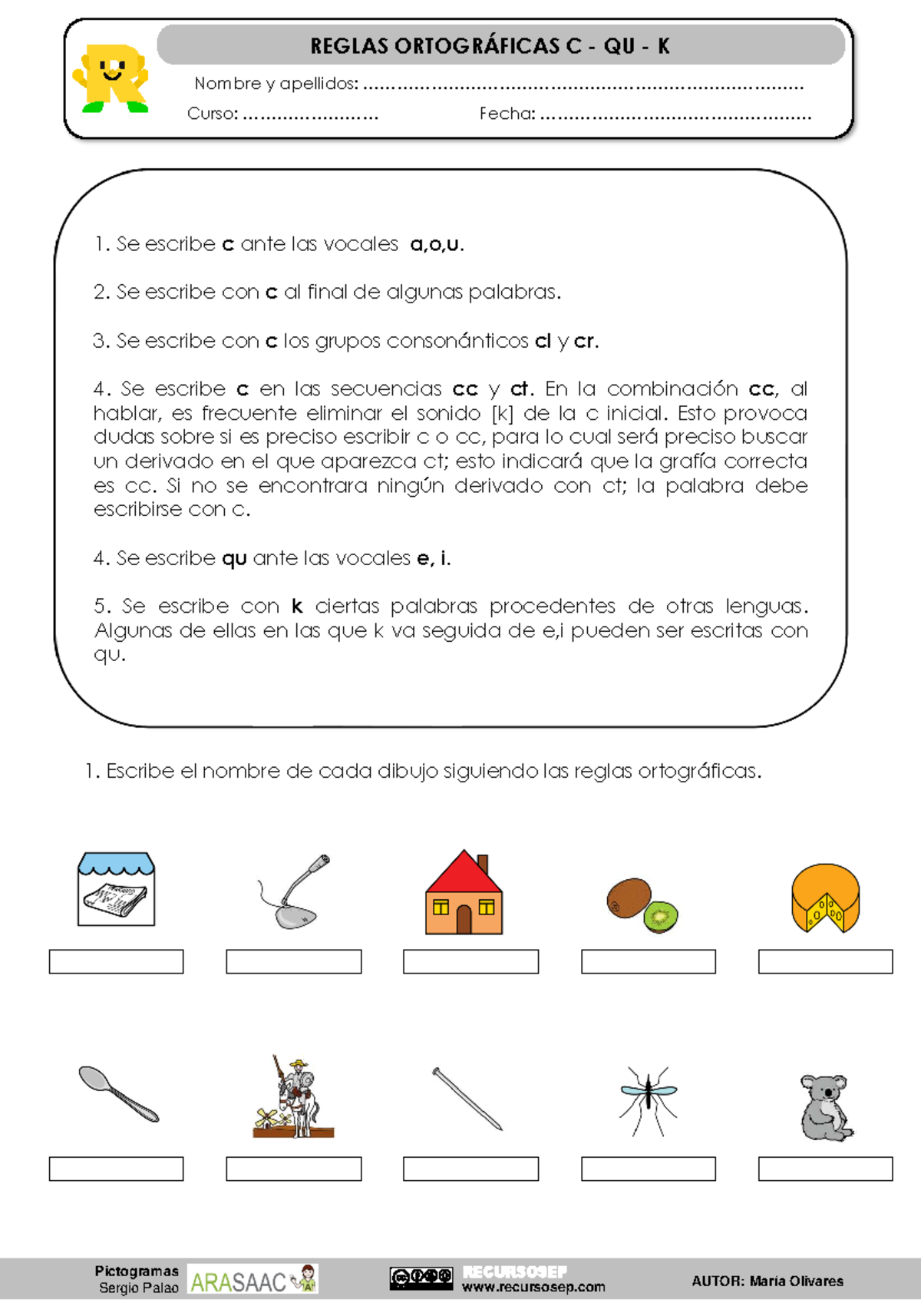 Reglas Ortográficas C QU K: Uso de C, QU y K en Español - Studocu