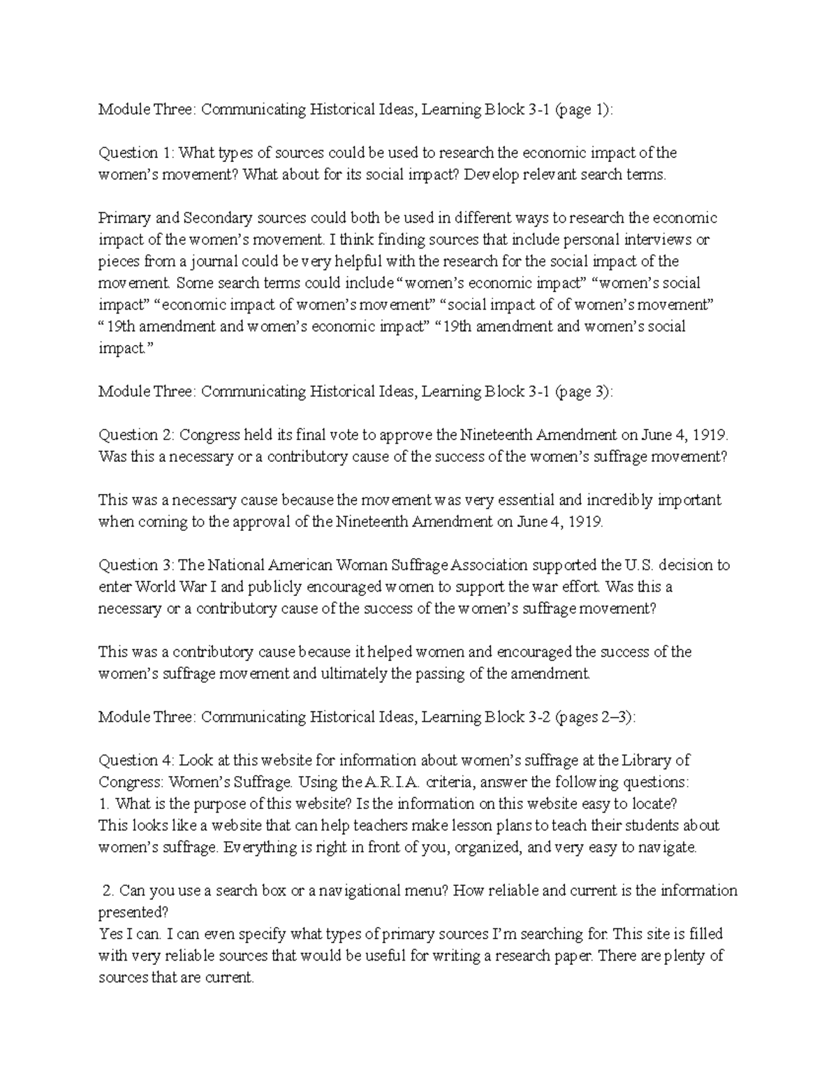 3-1 Module Three Short Responses - Module Three: Communicating ...